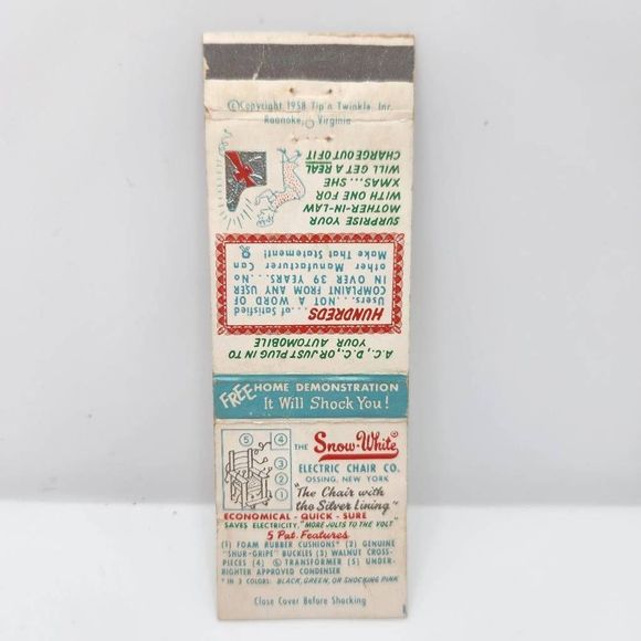 Vintage Matchcover | Art | Vintagematchcover Snow White Electric Chair ...